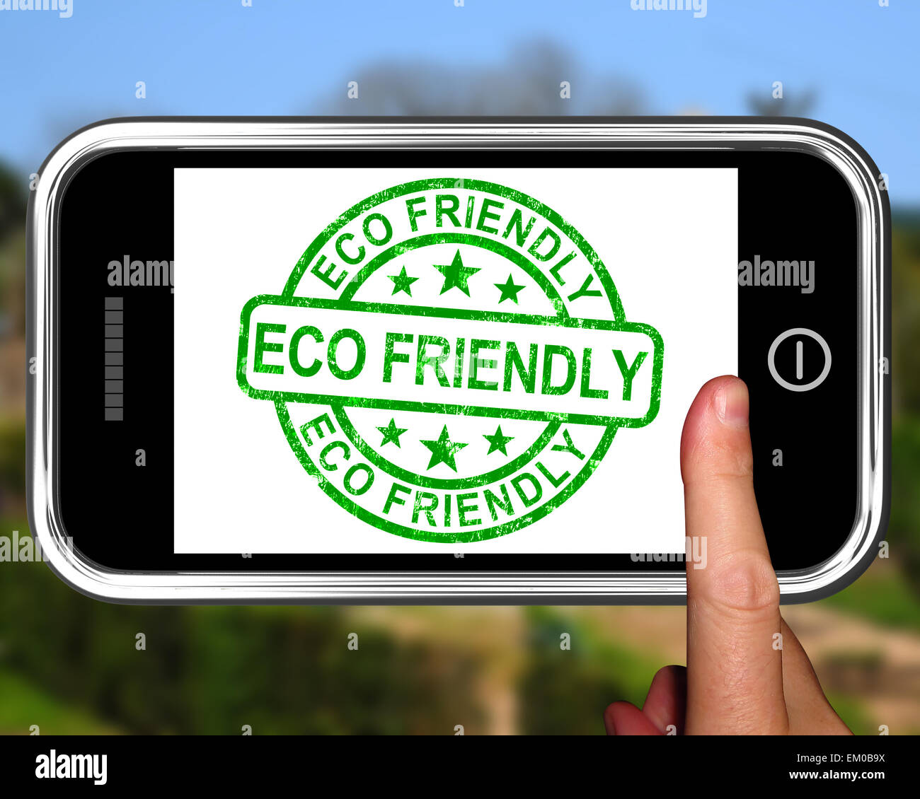 Eco Friendly On Smartphone Shows Recycling Stock Photo - Alamy