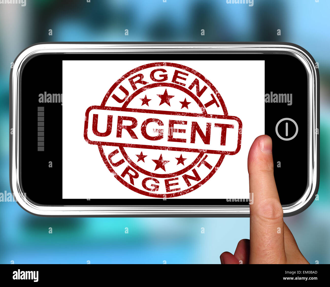 Urgent On Smartphone Showing Immediate Need Stock Photo - Alamy