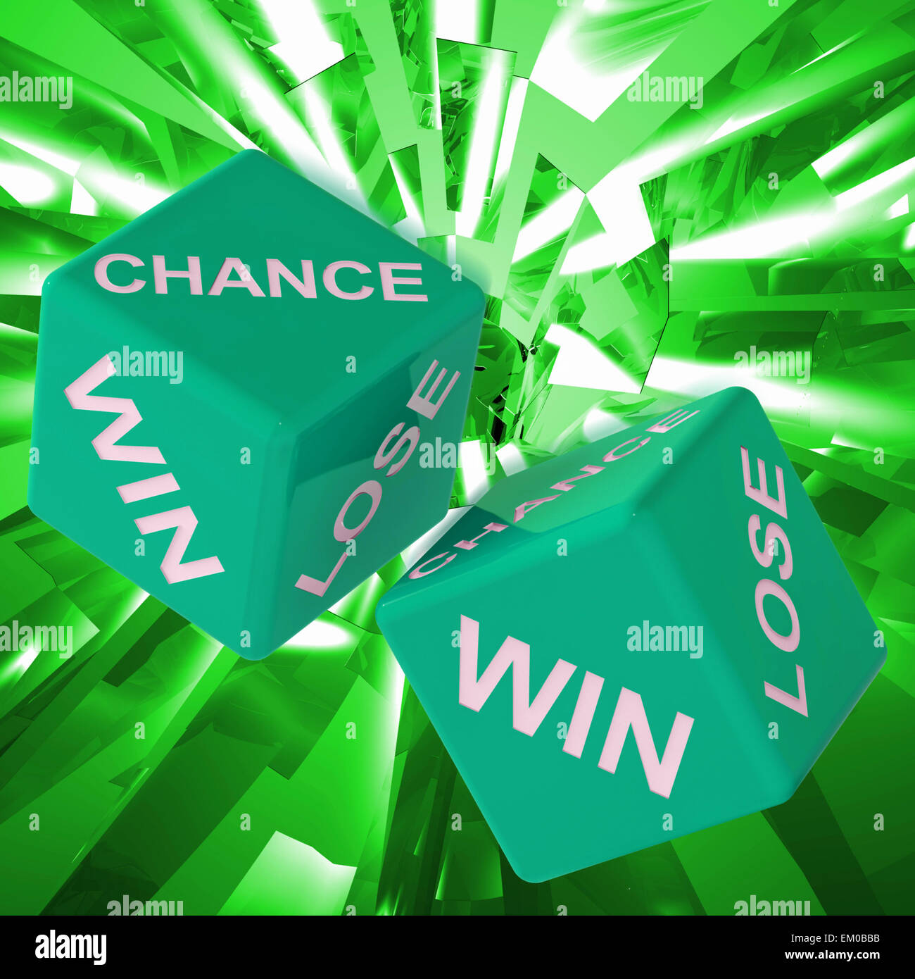 Chance, Win, Lose Dice Background Showing Gamble Losers Stock Photo - Alamy