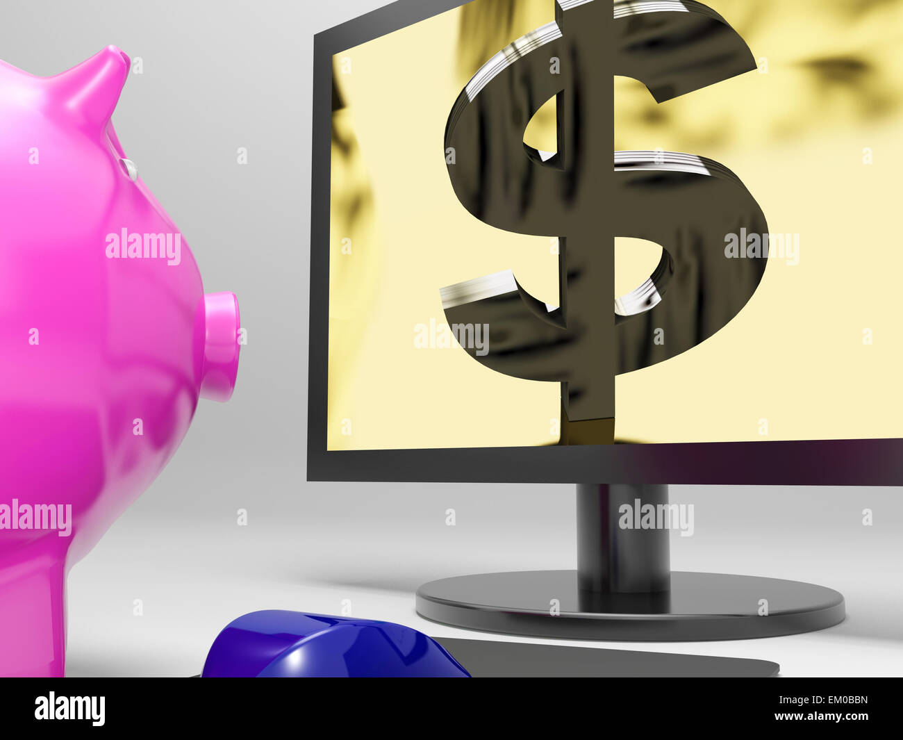 Dollar Screen Shows Finance Wealth And Prosperity Stock Photo - Alamy