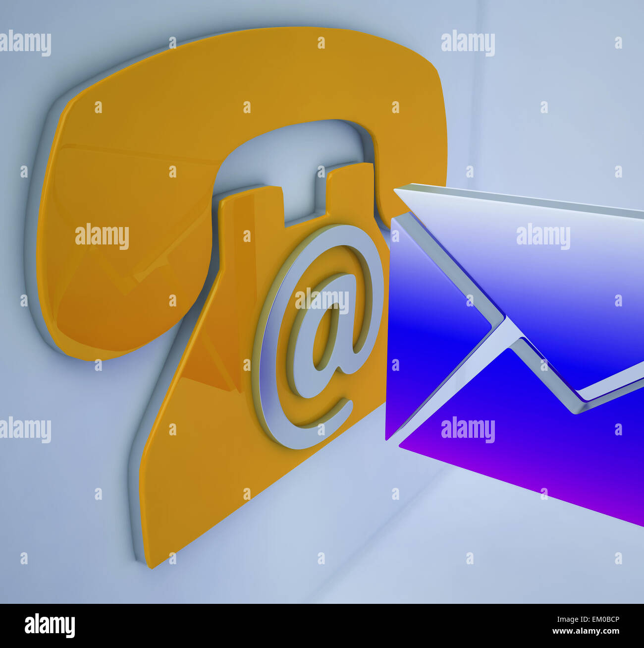 Phone Envelope Shows Mobile And On-line Communication Stock Photo - Alamy