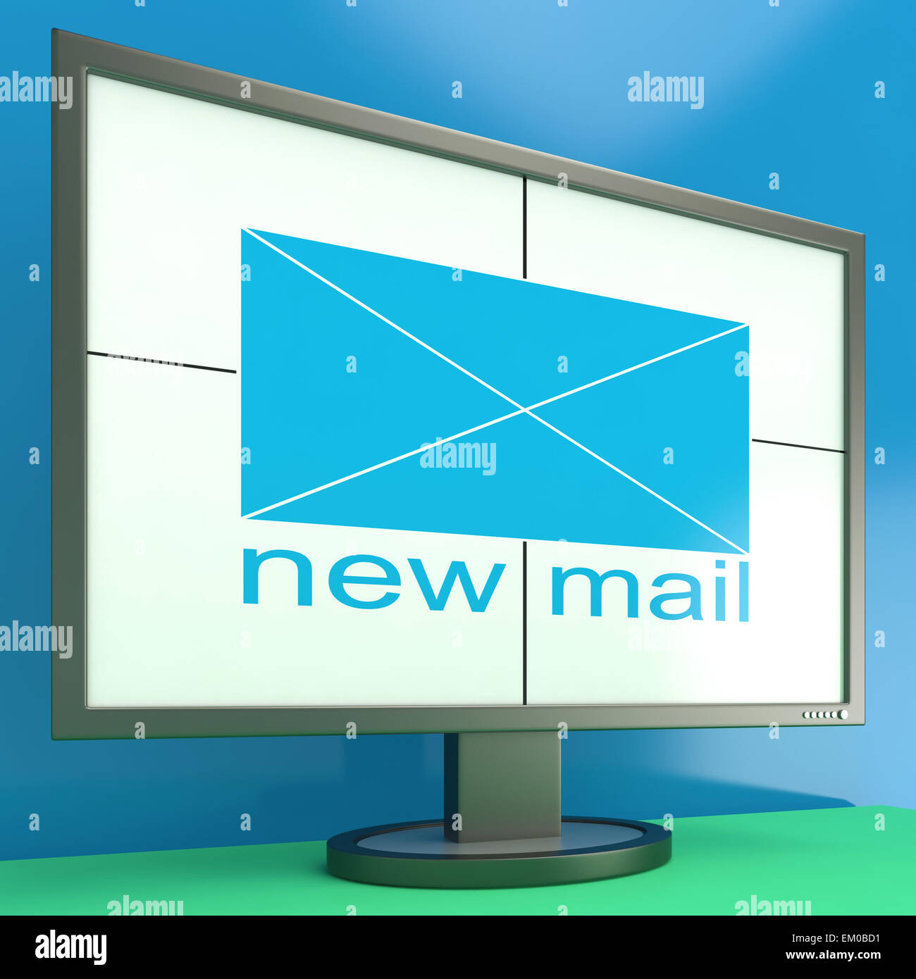 New Mail Envelope On Monitor Showing Received Mails Stock Photo - Alamy
