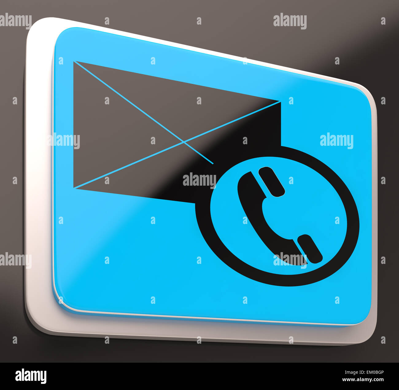 Envelope Phone Sign Showing Customer Service Stock Photo - Alamy