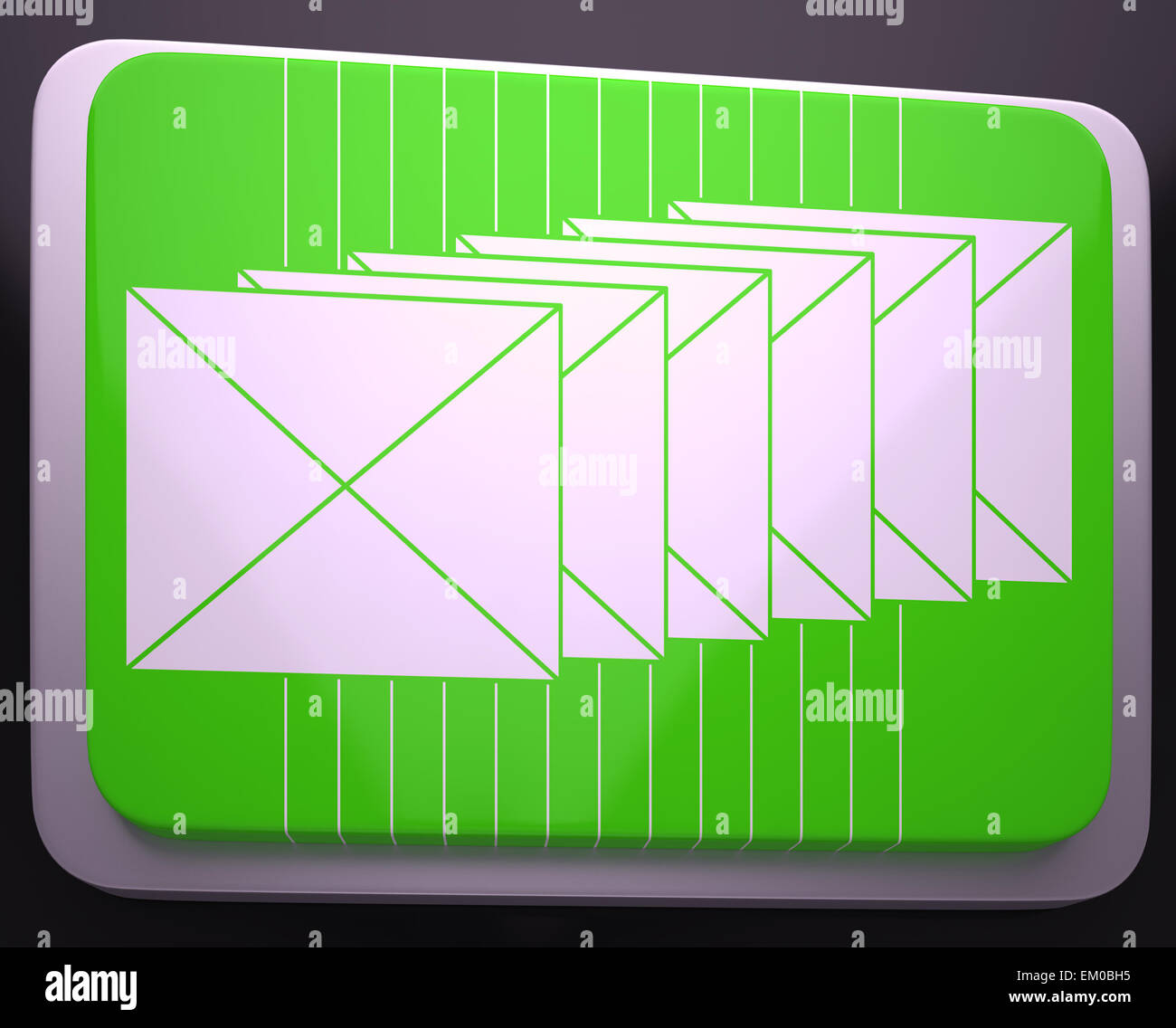 Piled Envelopes Shows Mailing Technology Worldwide Inbox Stock Photo ...