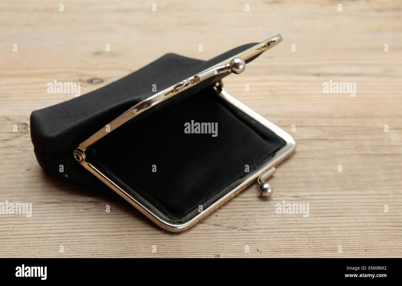 Empty Old Purse Stock Photo Alamy