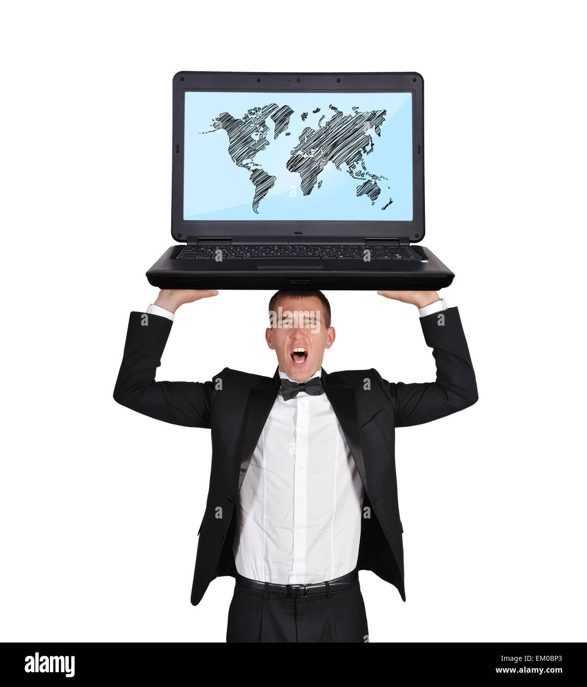 Laptop world map hi-res stock photography and images - Alamy