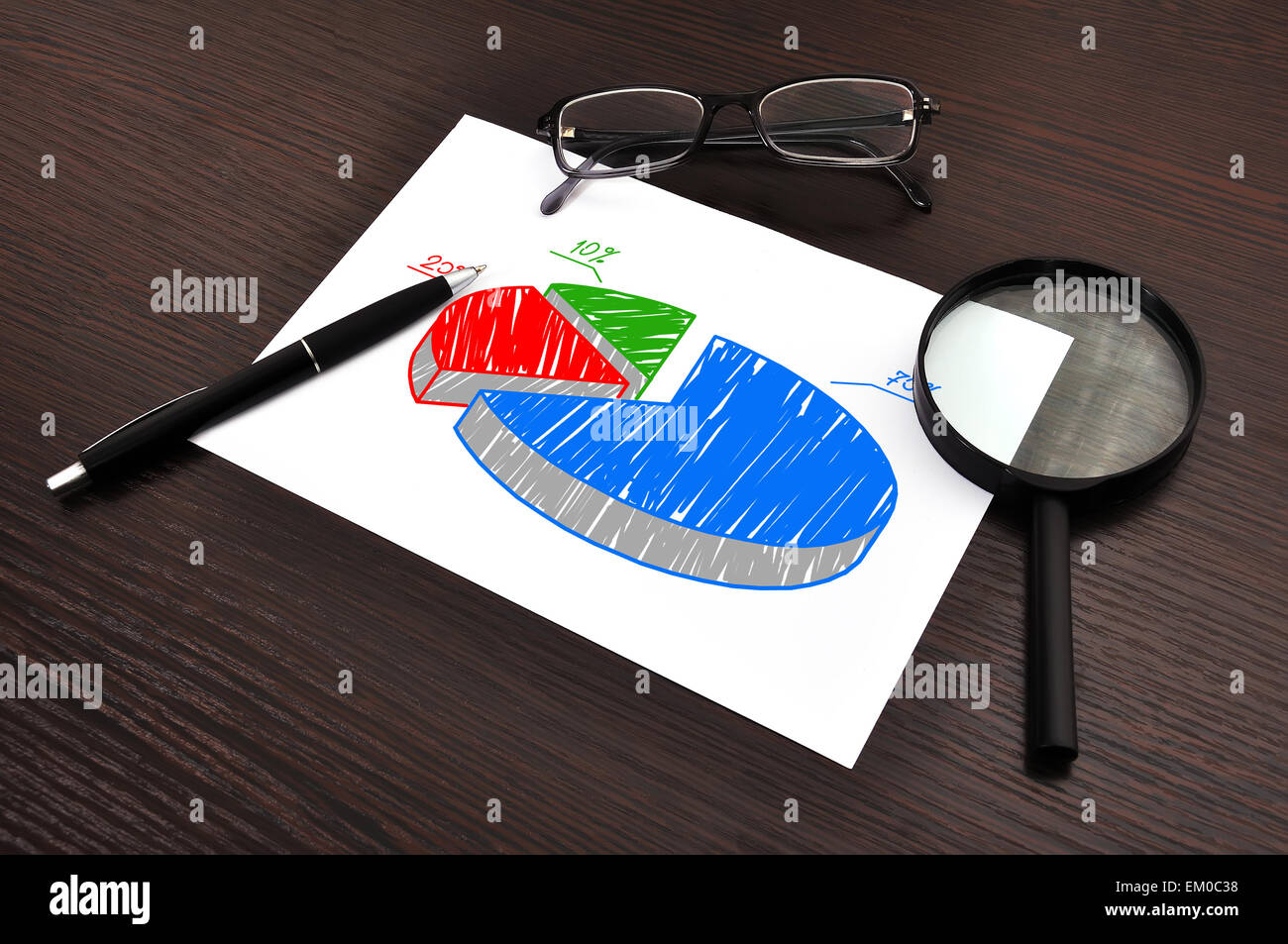 Paper pie chart on hi-res stock photography and images - Alamy