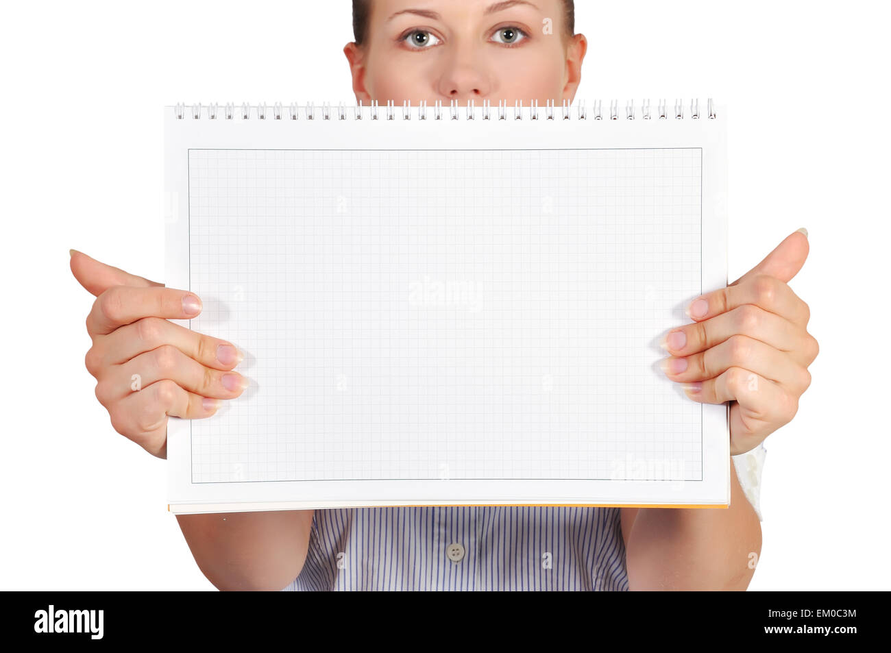 girl holdng note pad Stock Photo - Alamy