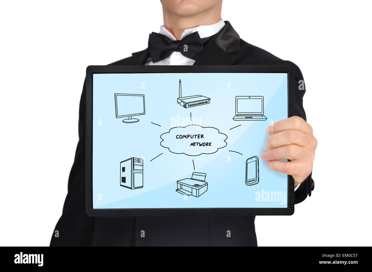 tablet with computer network Stock Photo - Alamy