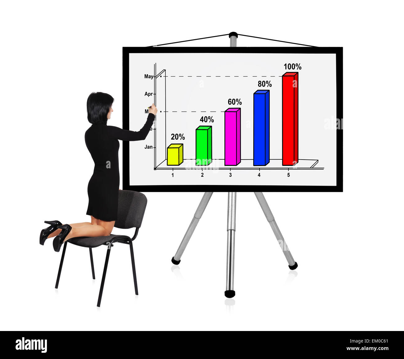 woman drawing graph Stock Photo - Alamy