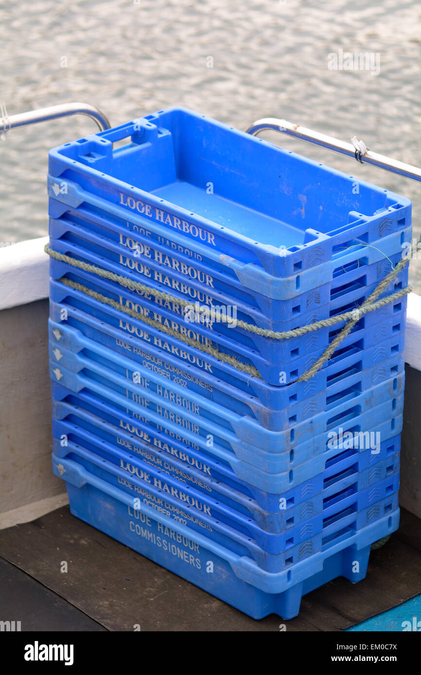 Stacked Plastic Fish Boxes Stock Photos & Stacked Plastic Fish Boxes ...