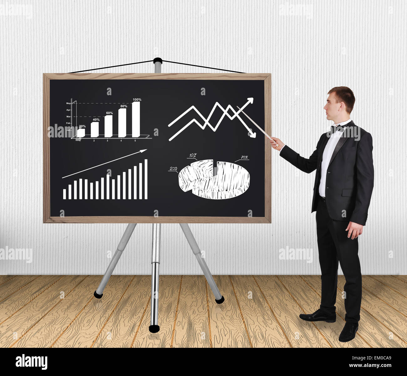 businessman pointing on chart Stock Photo - Alamy
