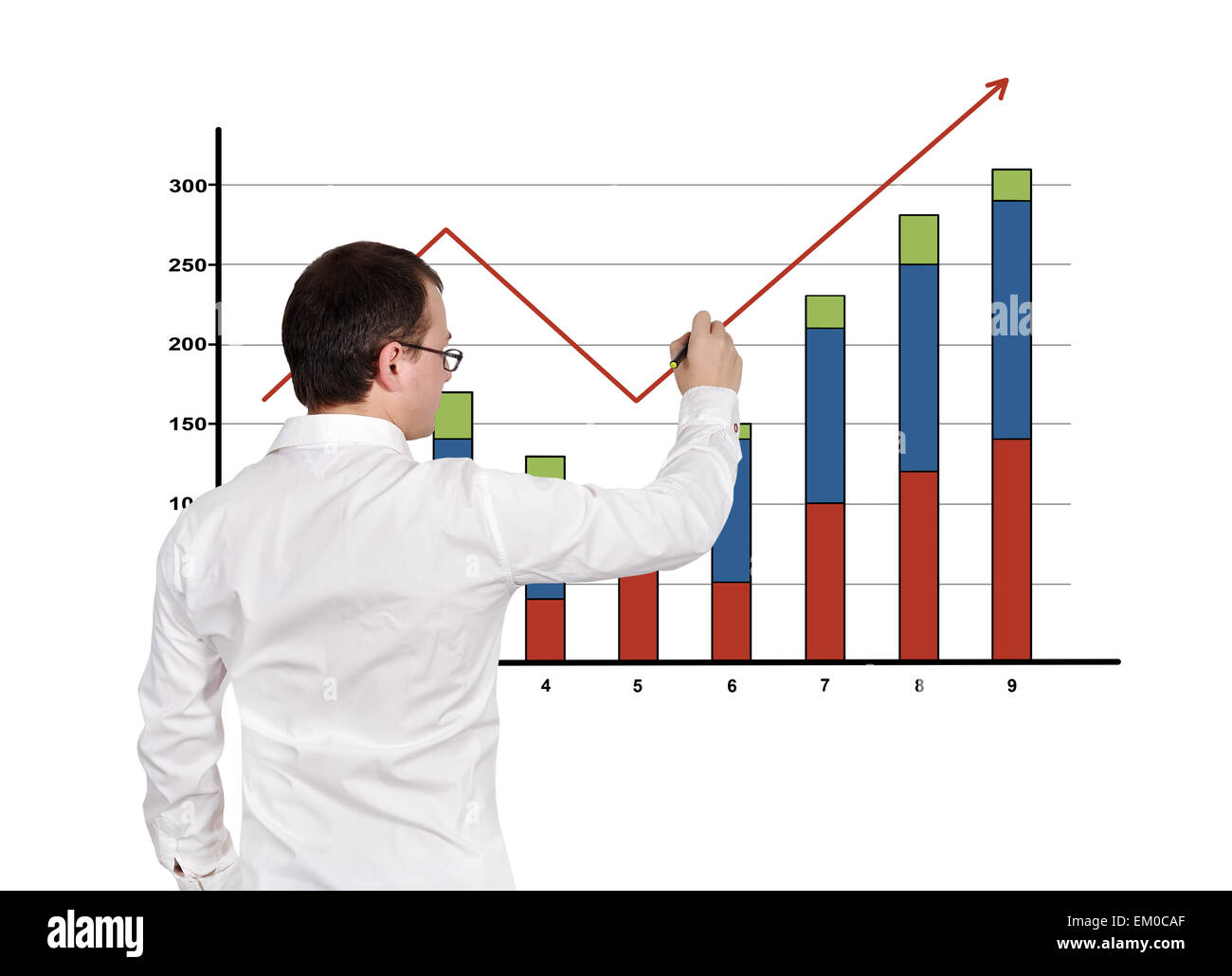 businessman drawing graph Stock Photo - Alamy