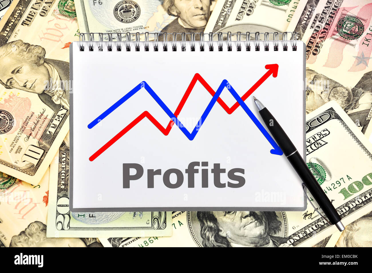 notebook with chart Stock Photo - Alamy