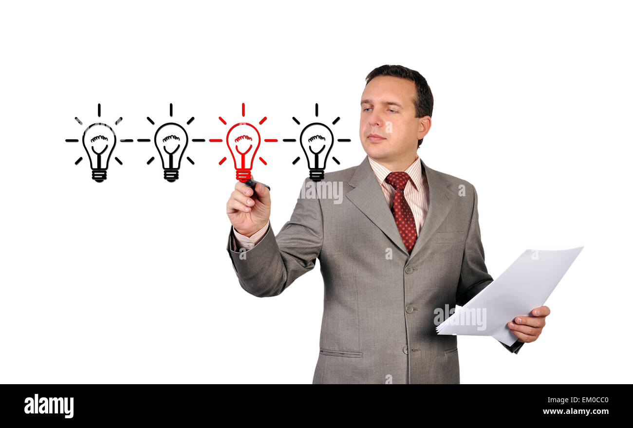 businessman drawing success sign Stock Photo - Alamy