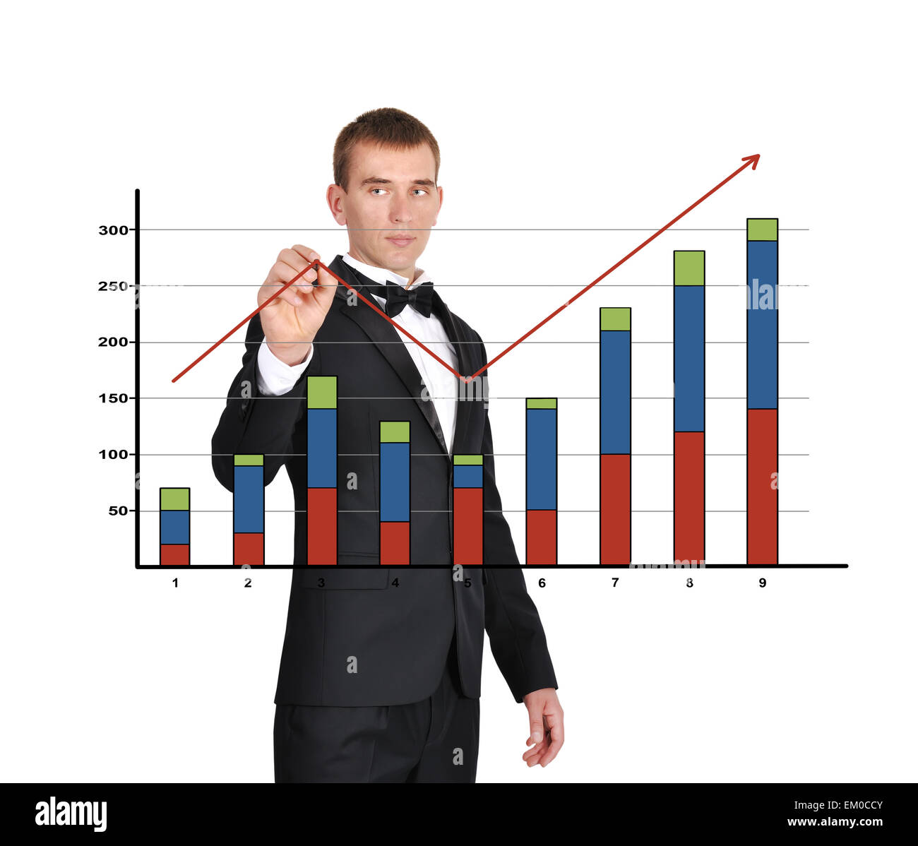 businessman drawing chart Stock Photo - Alamy