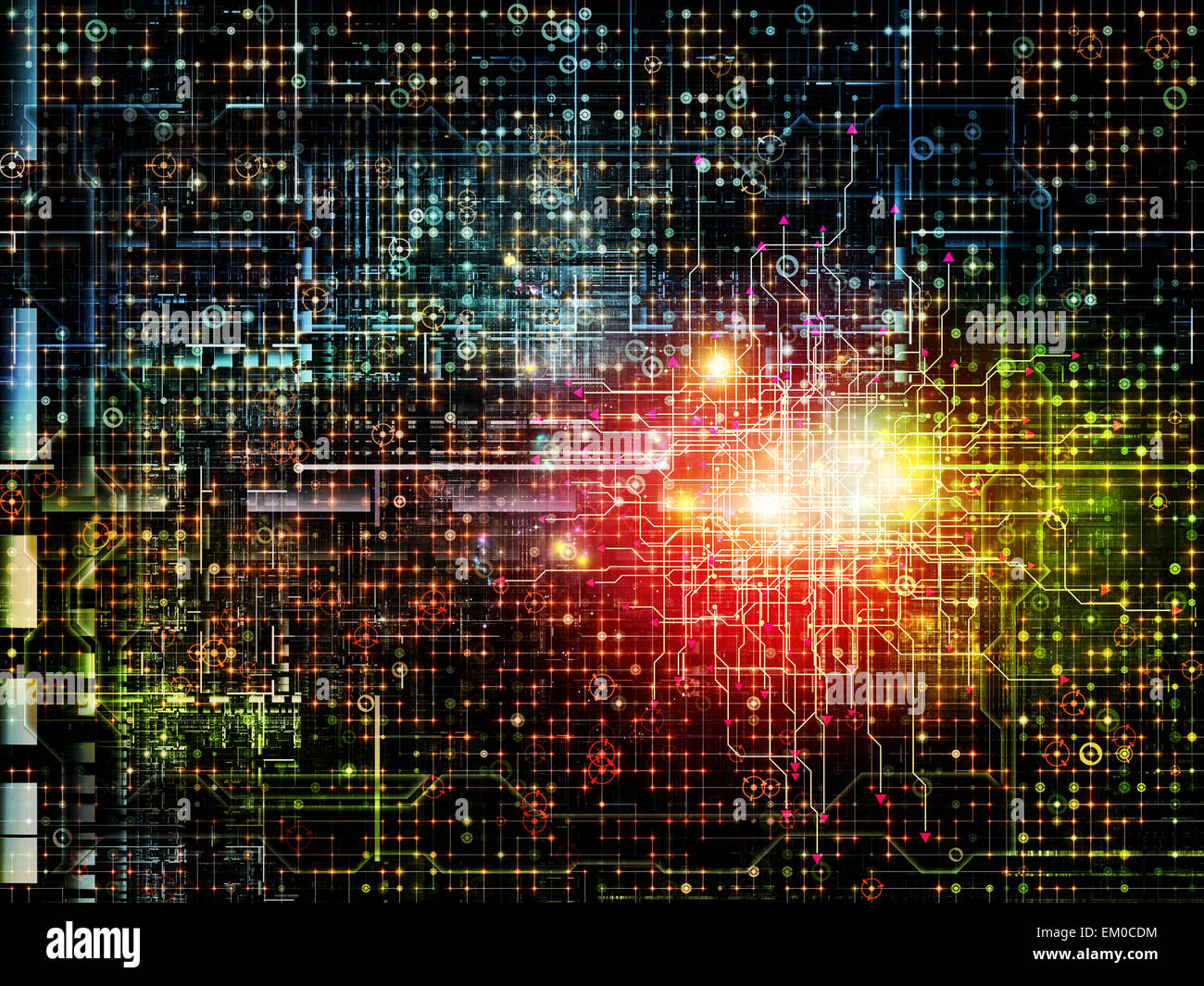 Lights of Network Stock Photo - Alamy