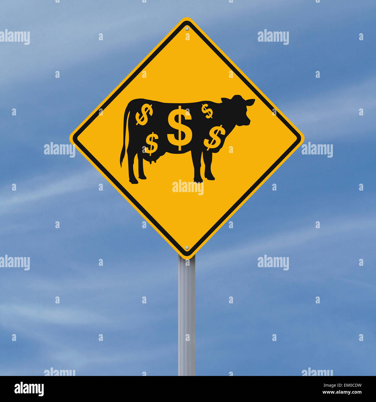 Animal cow road sign hi-res stock photography and images - Alamy