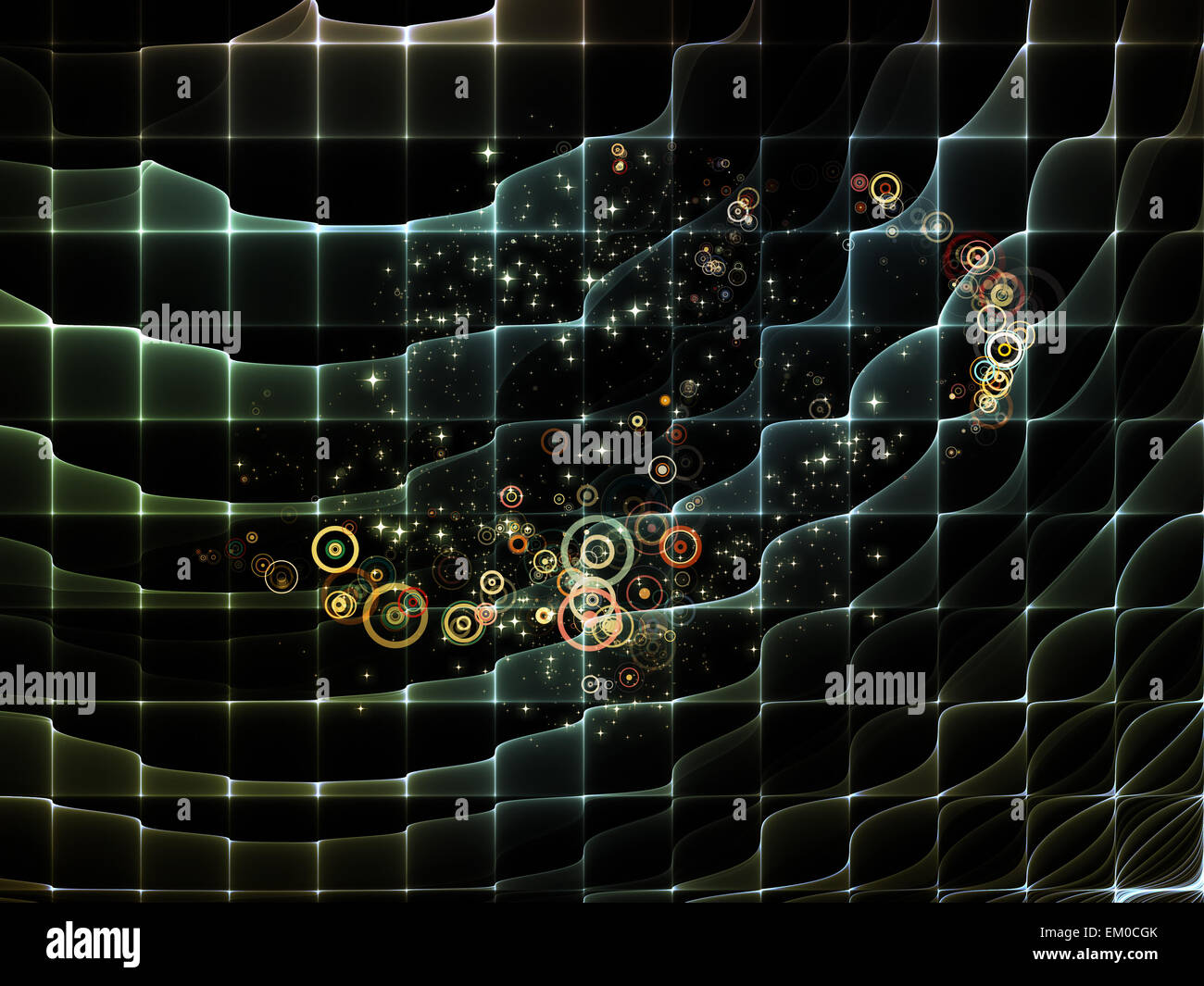 Virtual Particle Grid Stock Photo - Alamy