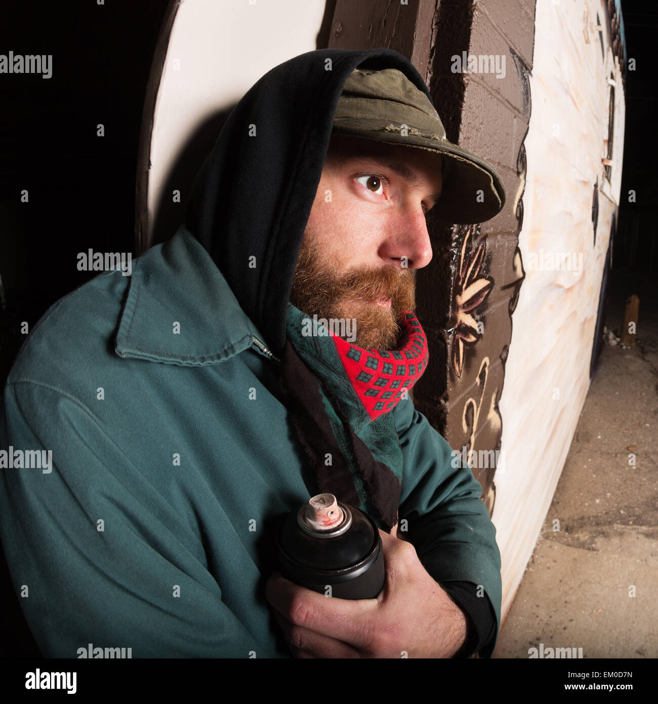 Gangster with Spray Paint Stock Photo - Alamy
