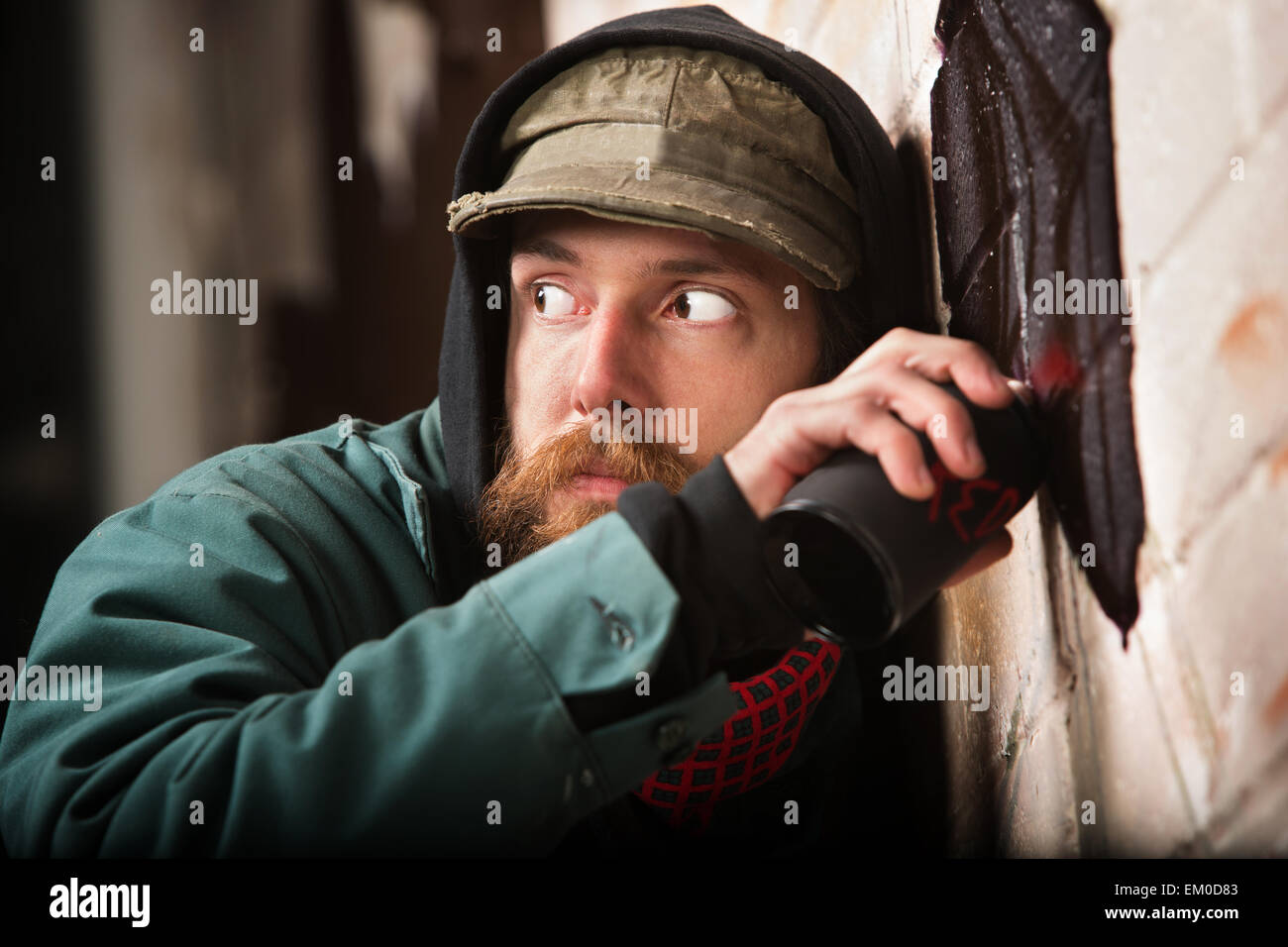 Worried Graffiti Artist Stock Photo - Alamy