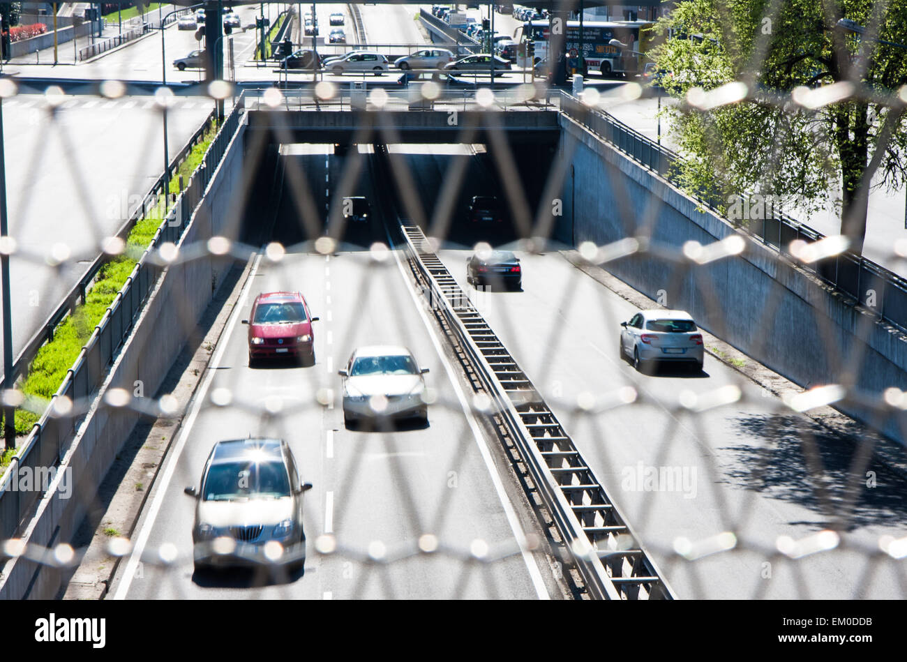 underpass road car in Milan Italy, the city of Expo 2015 Stock Photo ...