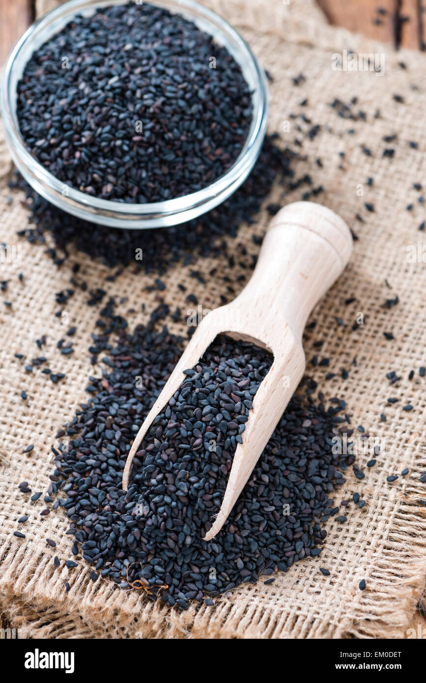 Portion of black Sesame (detailed close-up shot Stock Photo - Alamy