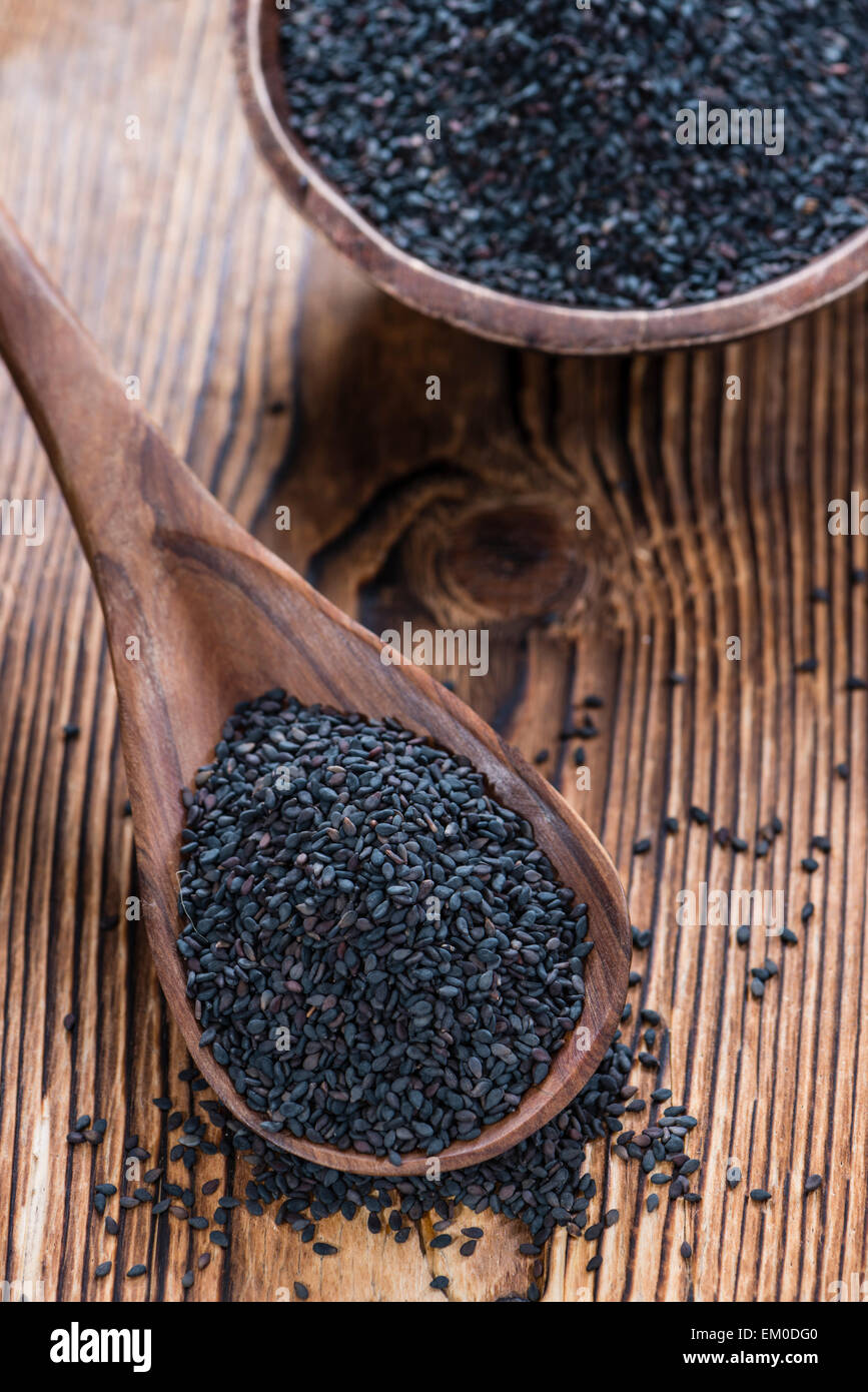 Portion of black Sesame (detailed close-up shot Stock Photo - Alamy