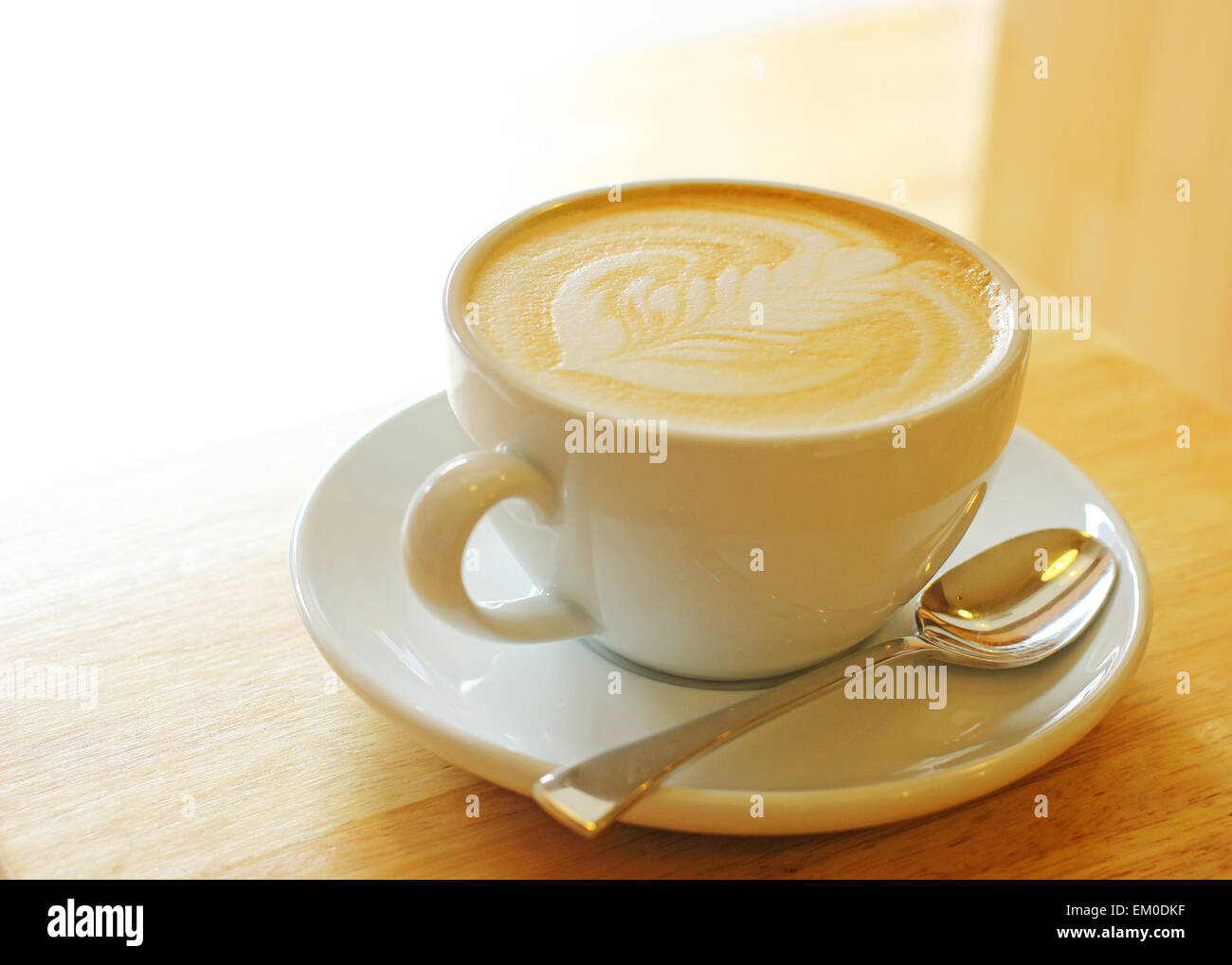 Cup of art latte or cappuccino coffee Stock Photo - Alamy