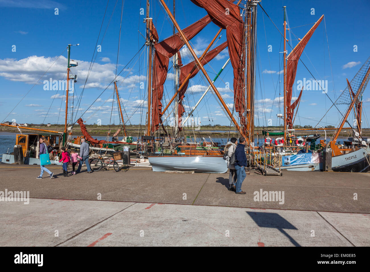 Barges on The Hythe, Maldon, Essex Stock Photo - Alamy