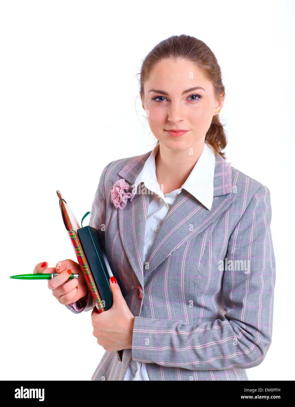 University girl holding books Stock Photo - Alamy