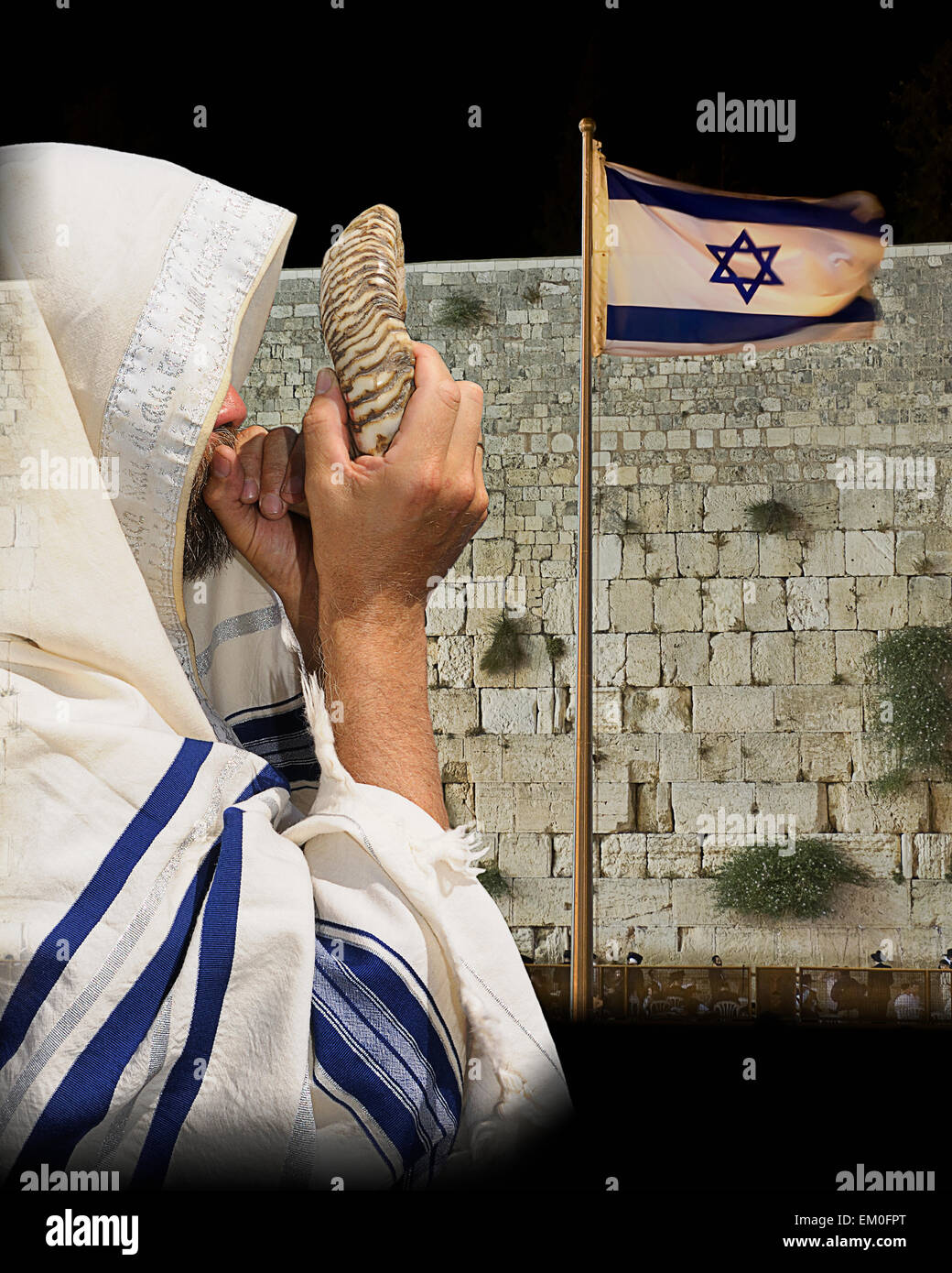 Composite Taken At The Western Wall In Jerusalem Entitled 'watchman'; Jerusalem Israel Stock ...