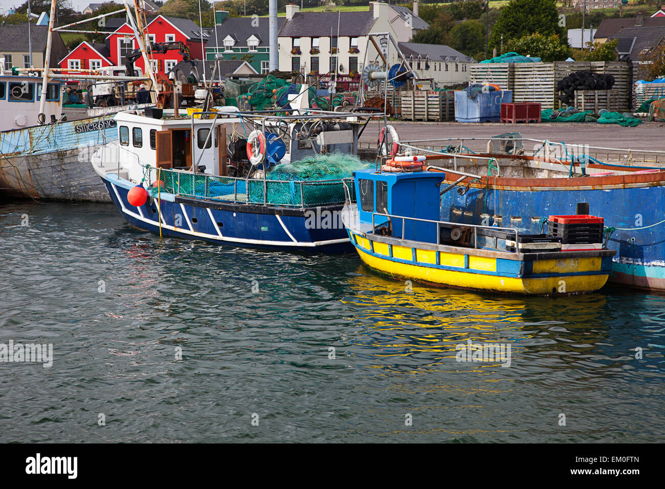 Fishing Boats Moored In Dingle Harbor; Dingle County Kerry Ireland ...