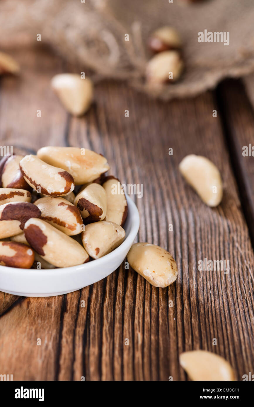 Portion of healthy Brazil Nuts as detailed close-up shot Stock Photo ...