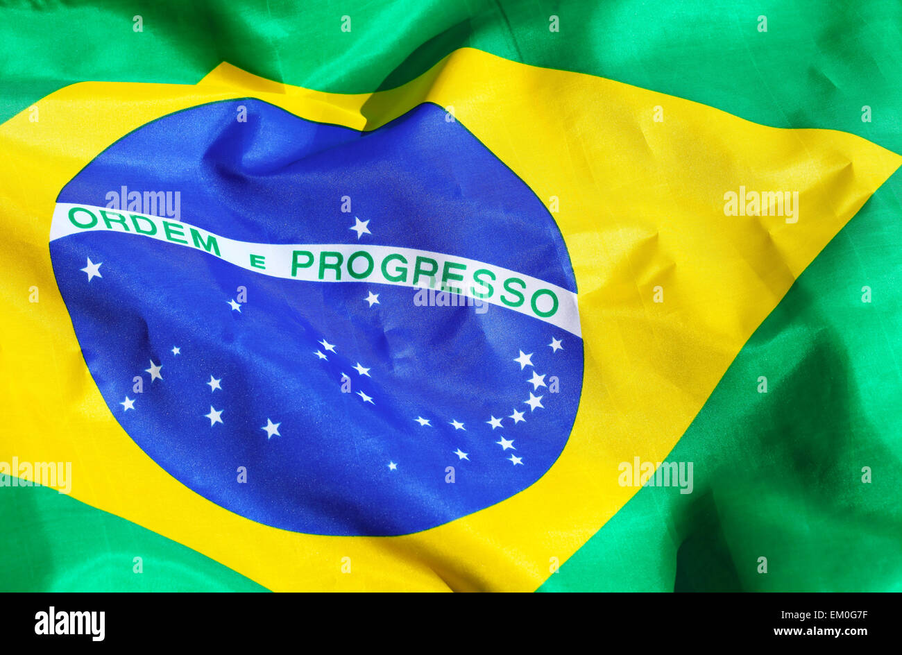 Waving Fabric Brazil Flag Stock Photo - Alamy