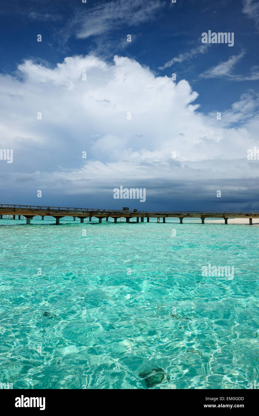 Beautiful beach with jetty Stock Photo - Alamy