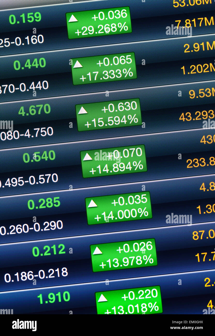 Increases of the stock market Stock Photo - Alamy