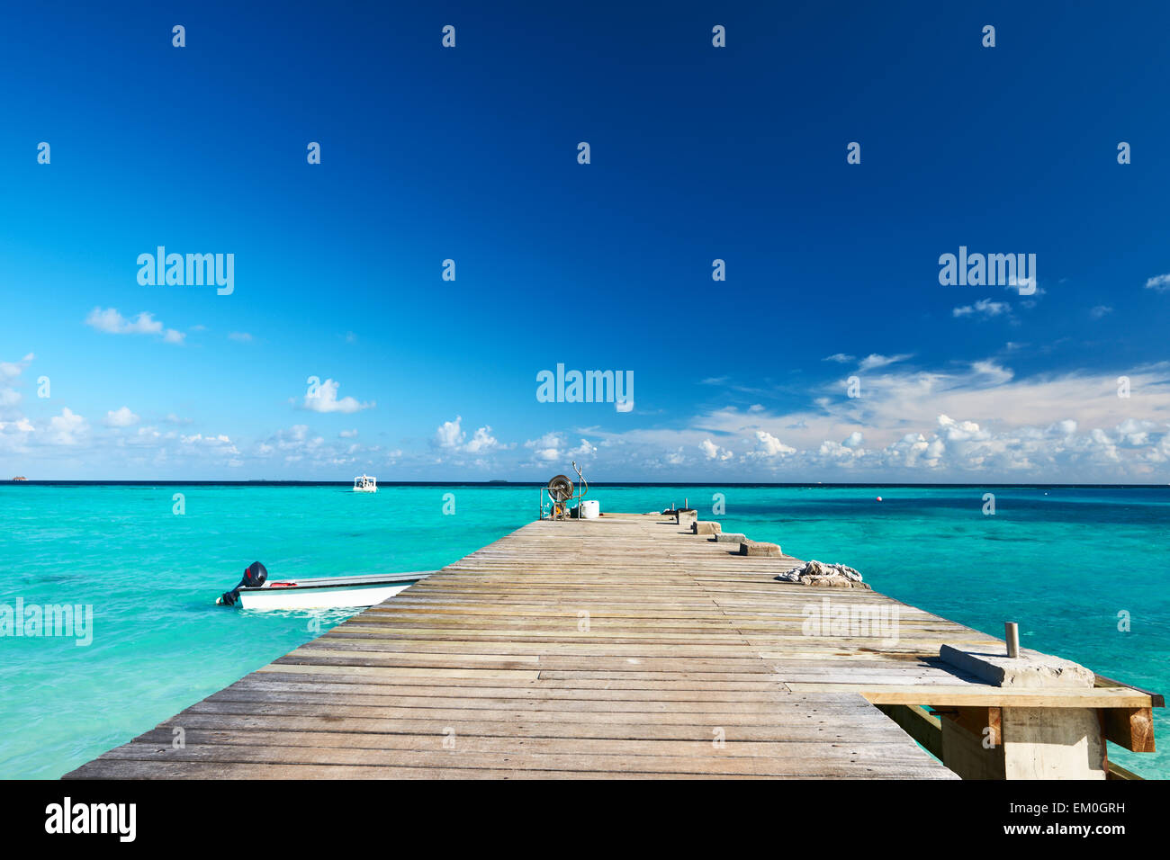 Beautiful beach with jetty Stock Photo - Alamy