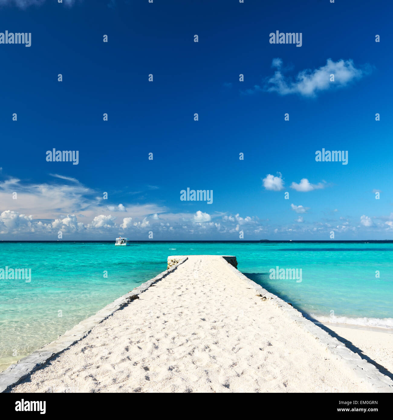 Beautiful beach with jetty Stock Photo - Alamy