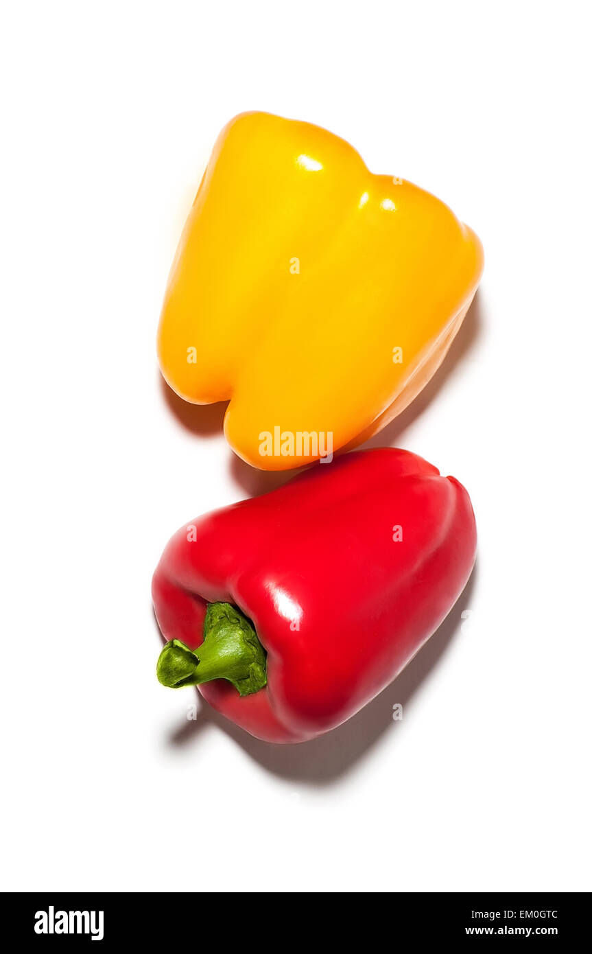 colorful bell peppers, natural background, yellow and red peppers Stock ...