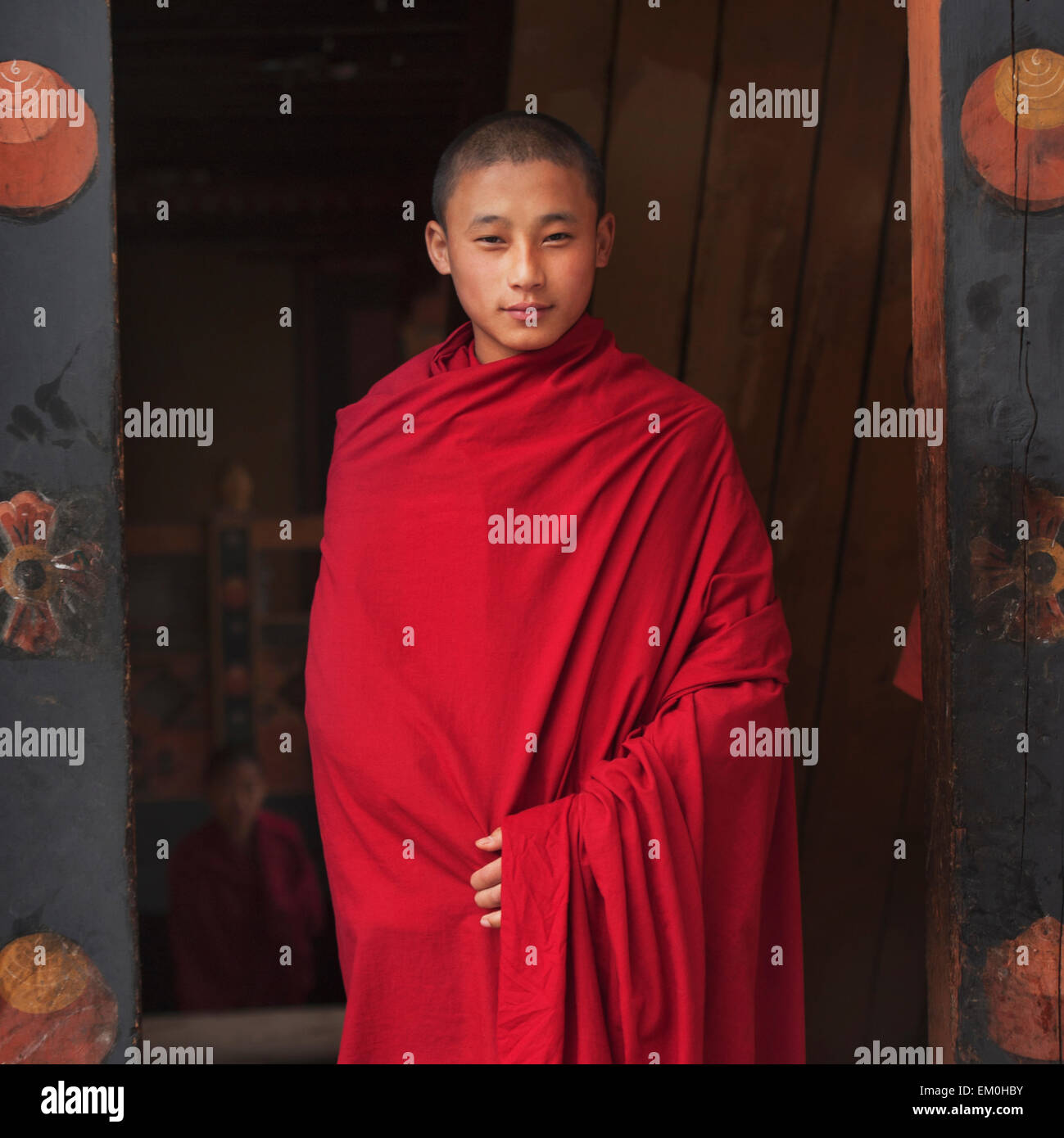 A Monk In Talo Monastery; Punakha District Bhutan Stock Photo - Alamy
