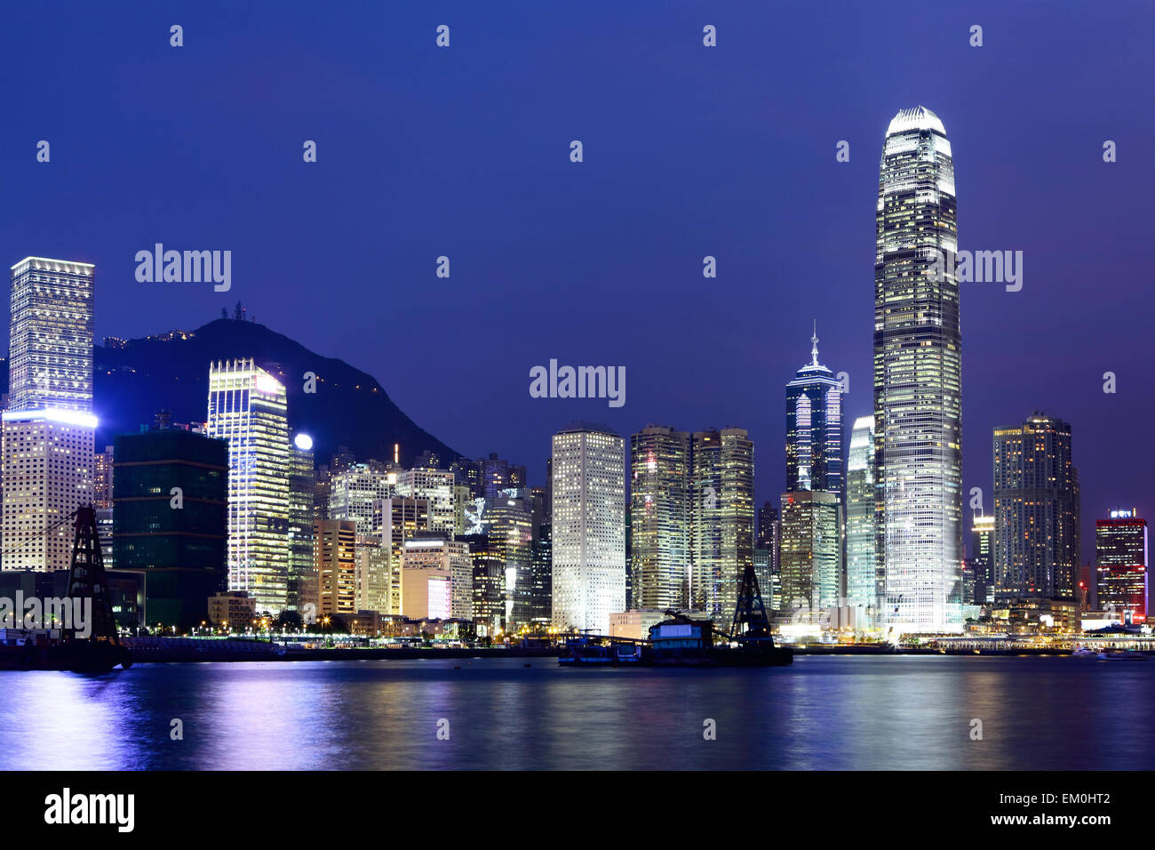 Hong Kong skyline at night Stock Photo - Alamy