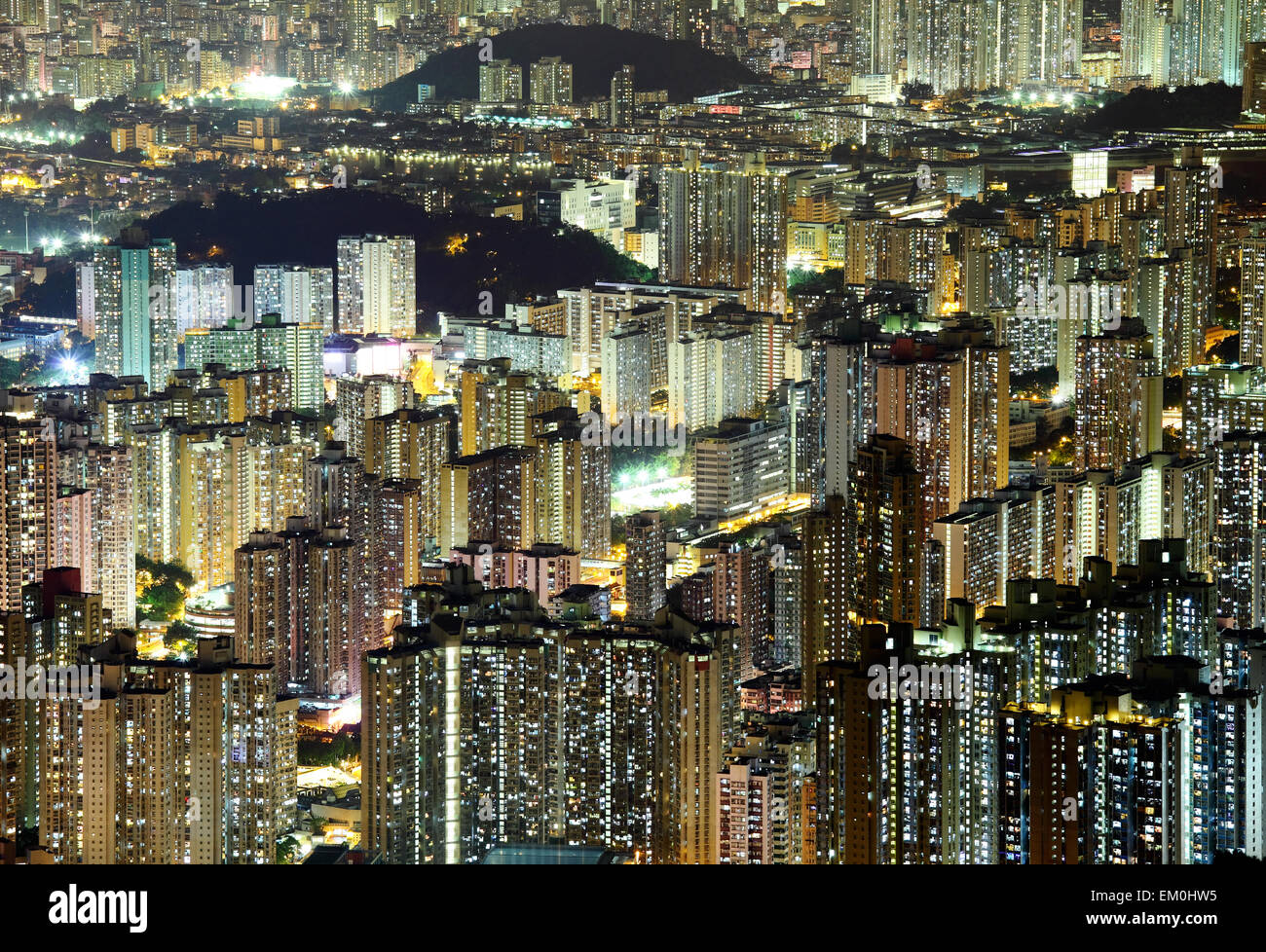 Residential building at night Stock Photo - Alamy