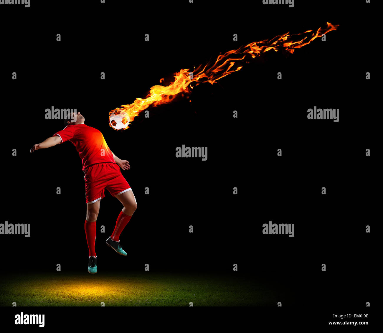 Football player with ball Stock Photo - Alamy