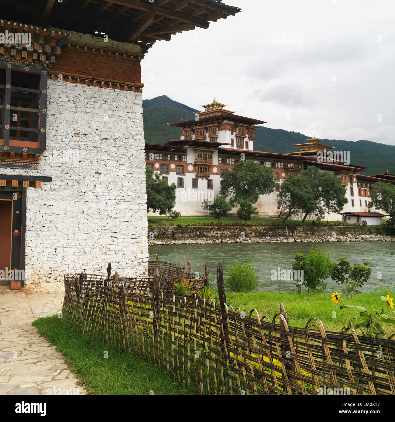 Exterior Of Punakha Dzong Monastery; Punakha District Bhutan Stock ...