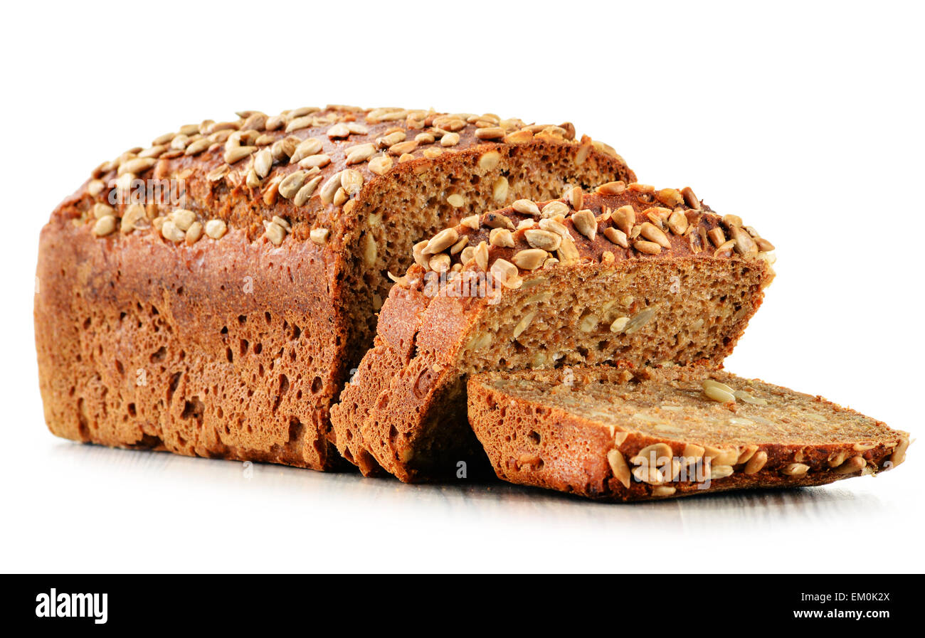 Loaf of bread isolated on white background Stock Photo - Alamy