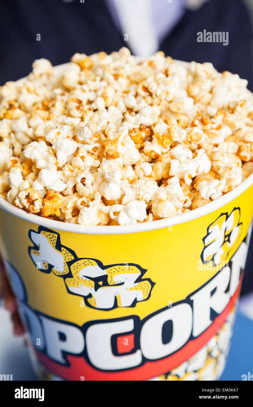 Popcorn Bucket At Cinema Stock Photo - Alamy