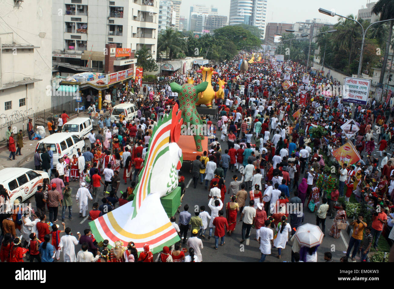 Dhaka, Bangladesh. 14th April, 2015. Revellers attend a rally in ...