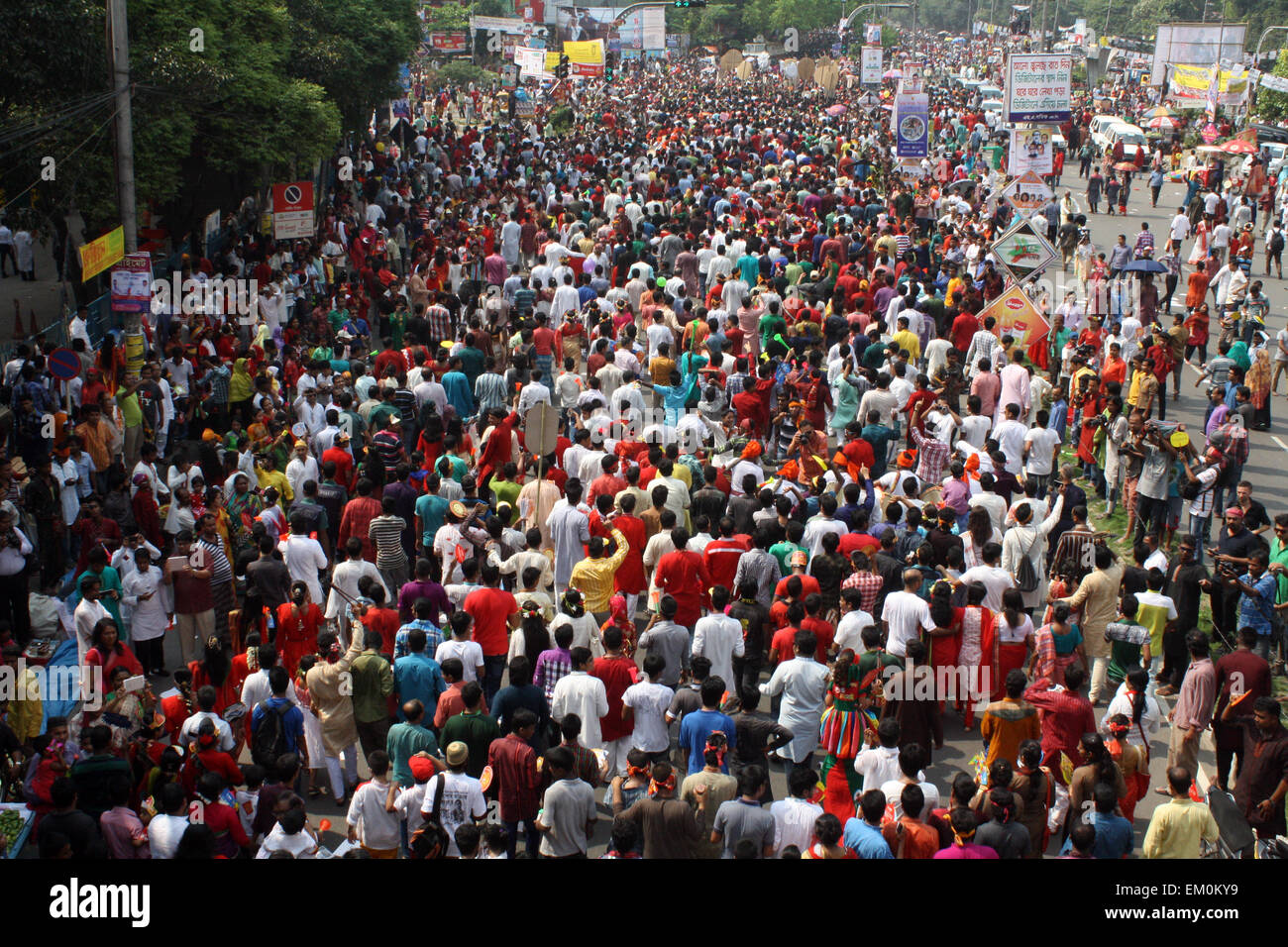 Dhaka, Bangladesh. 14th April, 2015. Revellers attend a rally in ...