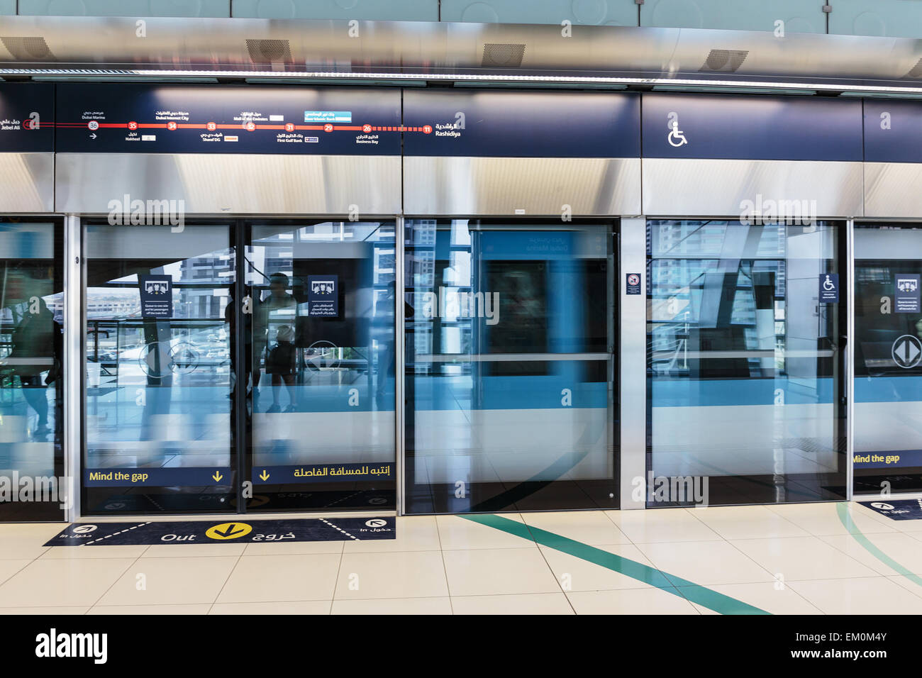 DUBAI, UAE - NOVEMBER 2: Interior of metro station in Dubai. Metro as ...